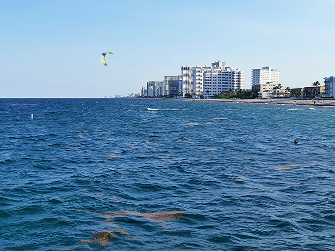 Morning light transforms the Atlantic into a shimmering tapestry, while high-rises stand as distant reminders of the world you've temporarily escaped.