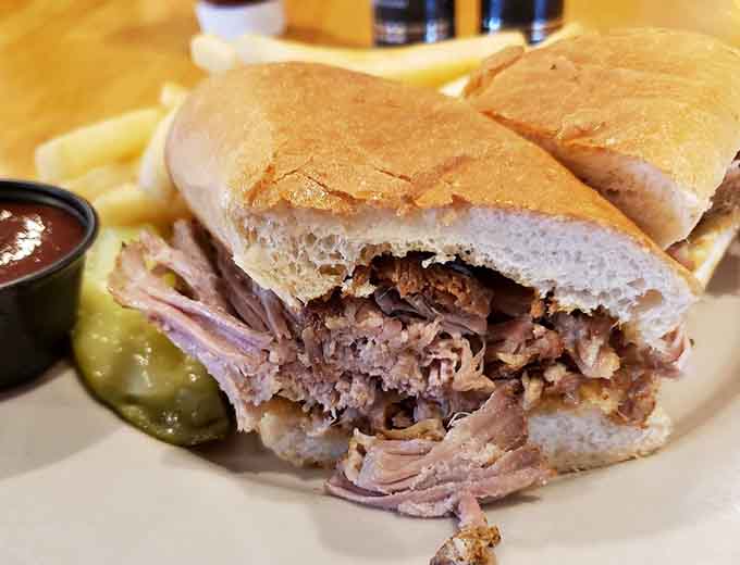 Roast pork piled generously on fresh bread proves Olympic's sandwich skills extend well beyond the Reuben.