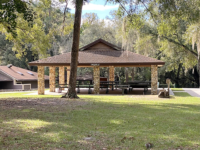 Lunch with a side of serenity: This picnic pavilion transforms ordinary sandwiches into gourmet experiences&mdash;it's amazing what a view can do for flavor.