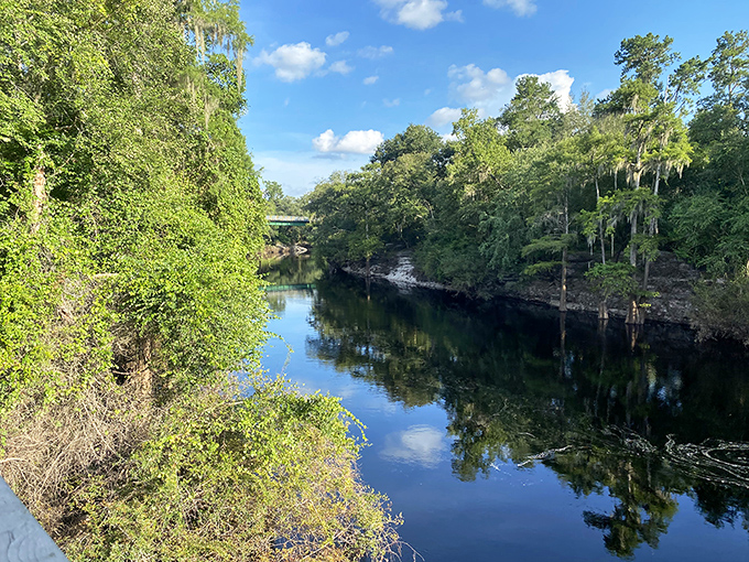 The legendary Suwannee River flows peacefully nearby, its waters having inspired Stephen Foster's famous song long before he ever laid eyes on it.