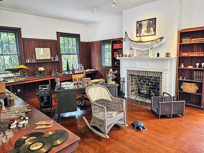 Edison's study remains exactly as he left it, complete with books, inventions, and that rocking chair where world-changing ideas were born.