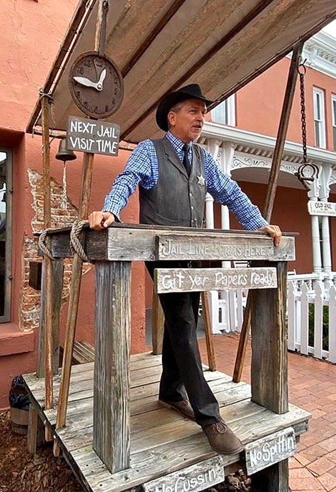 Step right up to the Western-style booking platform! The original "check-in desk" where many a desperado got their first taste of St. Augustine hospitality.