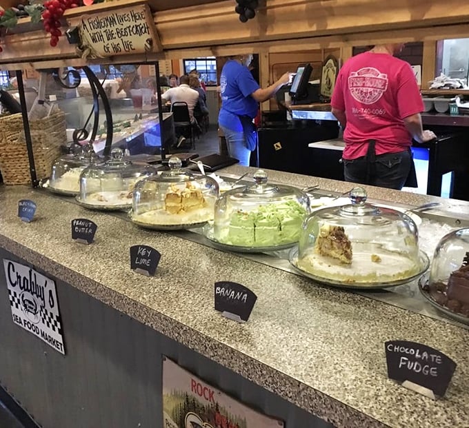 The dessert counter at DeLand Fish House &ndash; where locals know to look first, because life's too short not to start with key lime cake.