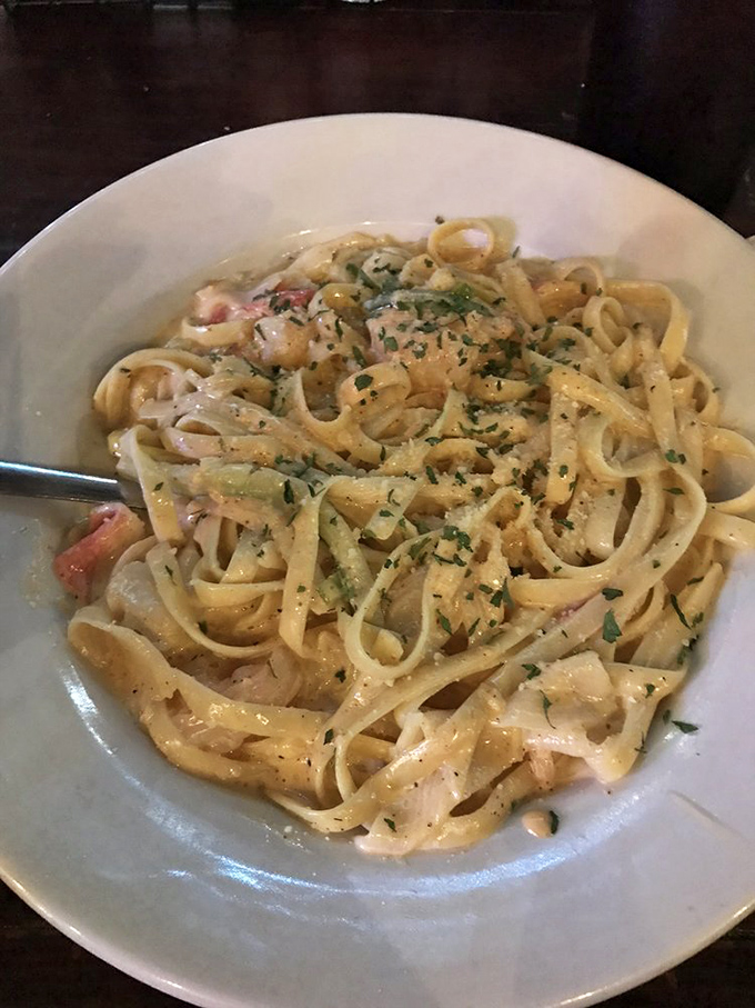 Pasta perfection meets Florida's finest catch in this creamy, dreamy dish that proves Cherry Pocket isn't just about fried goodness.