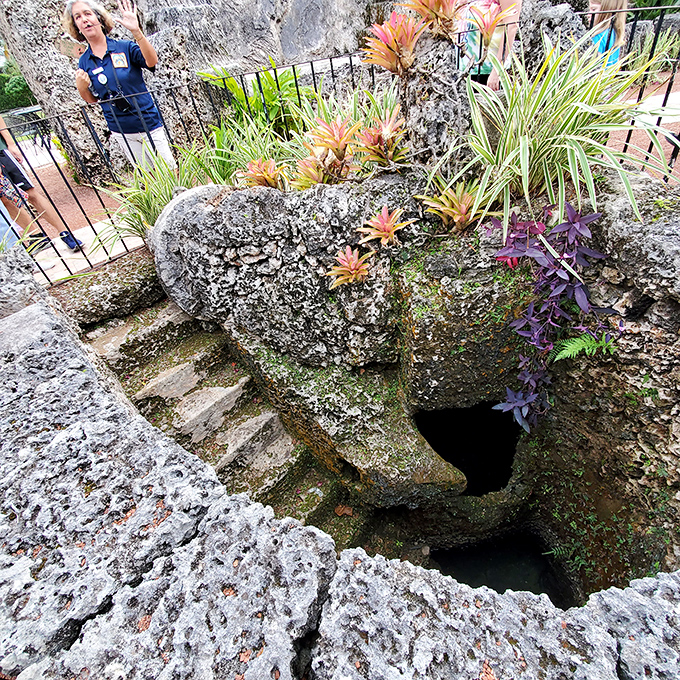 These stone stairs descend into mystery, leading visitors to wonder if Ed discovered some secret the rest of us are still missing.