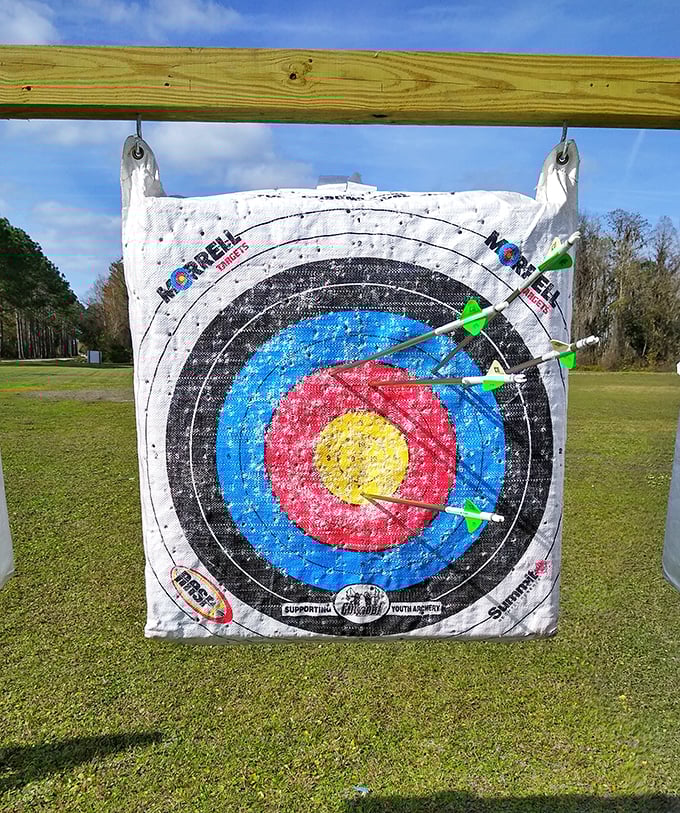 Archery targets await your best shot, offering a precision-based counterpoint to the chaotic joy of off-roading.