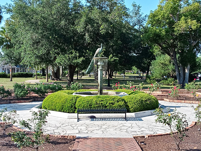 A peaceful garden oasis awaits in Central Park, where sculptural elements and manicured greenery create moments of zen.