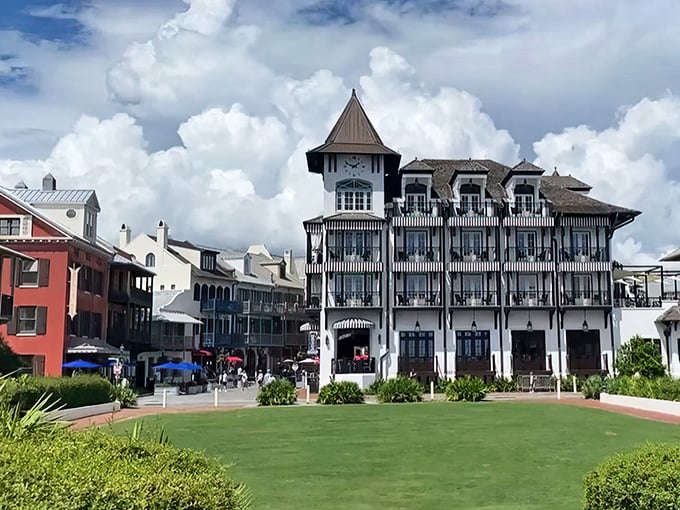 The distinctive architecture of Rosemary Beach creates a European village atmosphere where every corner reveals new delights and hidden courtyards.