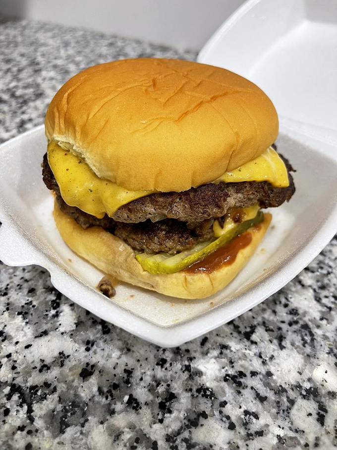 The Havana Burger bridges culinary worlds with its juicy patty, melty cheese, and pickle accent. American comfort meets Cuban flair in every bite.