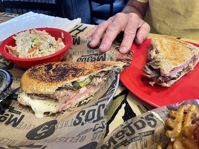 Behold the sandwich that launched a thousand road trips! Each layer plays its part in this masterpiece of culinary composition.