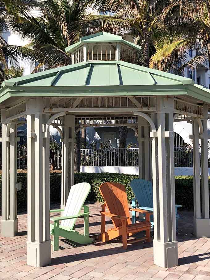 This gazebo with its colorful Adirondack chairs is basically Florida's version of a throne room, where you can sit and survey your sandy kingdom.