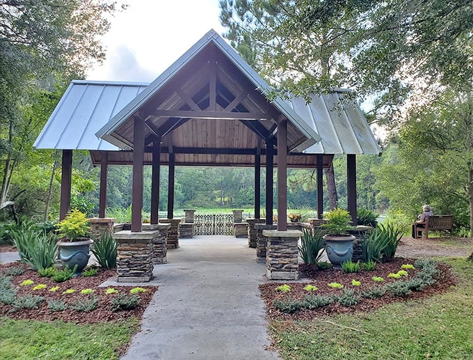 This isn't just a pavilion &ndash; it's nature's conference room, where the only agenda item is "appreciate the view."