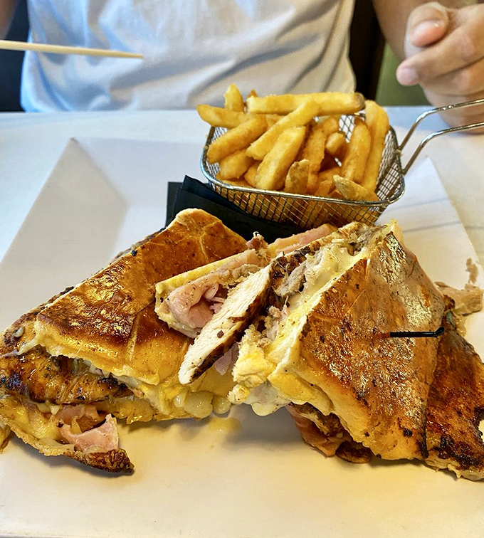 This grilled Cuban sandwich achieves the perfect balance of crispy exterior and melty interior &ndash; a handheld masterpiece worth every calorie.
