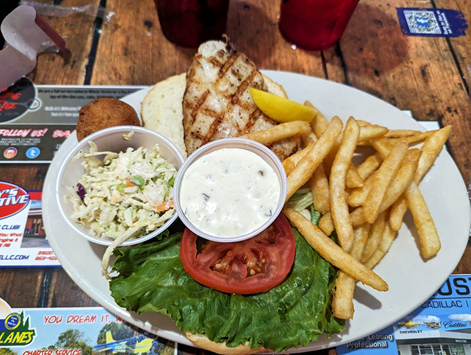 The sandwich that launched a thousand road trips &ndash; perfectly grilled fish on a pillowy bun with all the fixings.