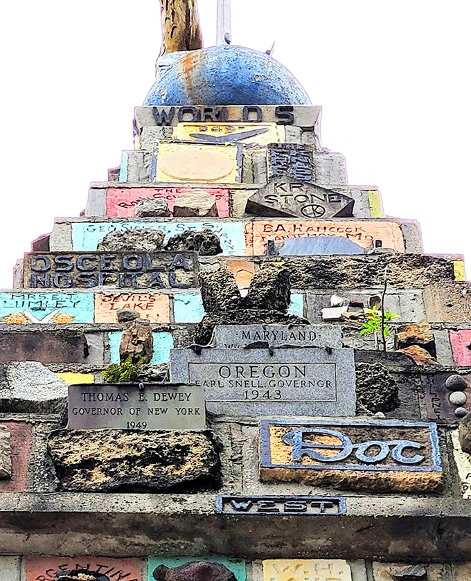 Looking up at this geological wonder makes you appreciate the ambition behind collecting stones from every corner of the nation.