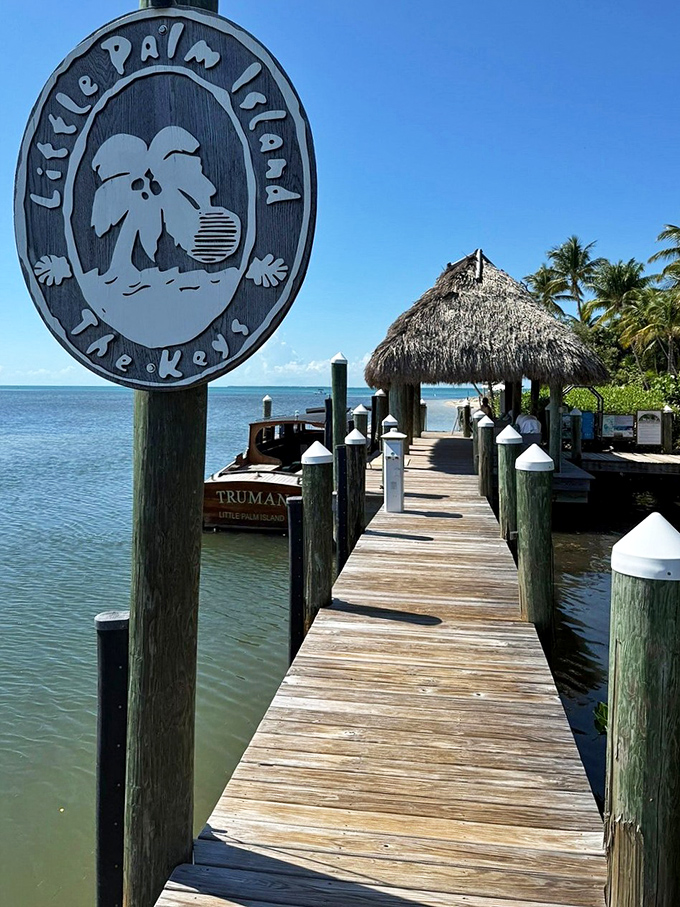 The resort's welcoming dock announces your arrival to a world where "hurry" isn't in the vocabulary.