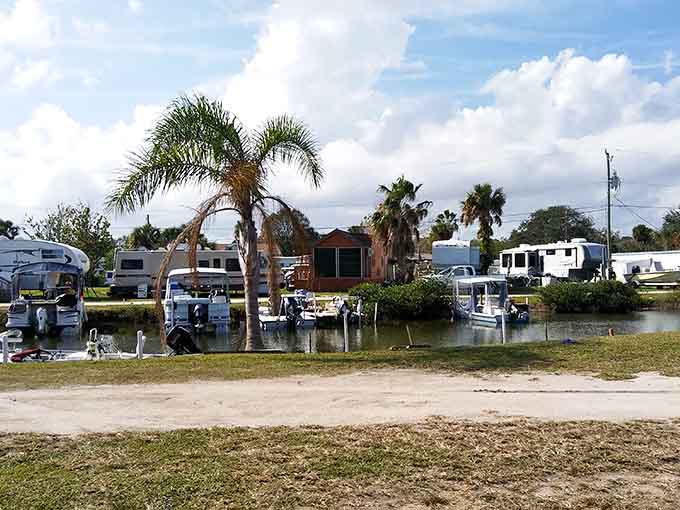 The canal system provides protected access to the lagoon, where boats of all sizes find their home away from home.