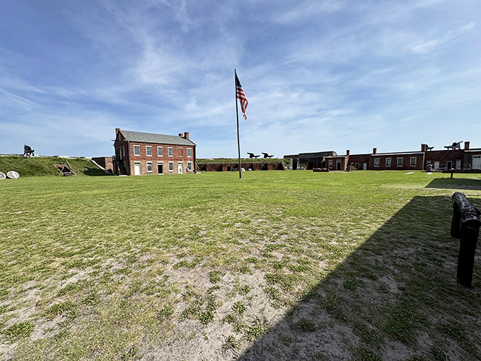 The parade ground stretches before you like a stage where history's players once marched, now waiting for your own story to unfold.