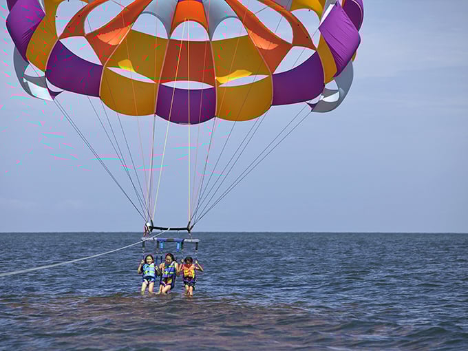 Soaring above turquoise waters, parasailers experience Captiva from a pelican's perspective &ndash; minus the diving for fish part.