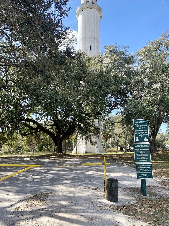 Park Entrance: The unassuming gateway to one of Tampa's most distinctive landmarks &ndash; no flashing lights or ticket booths, just pure historical charm waiting to be discovered.