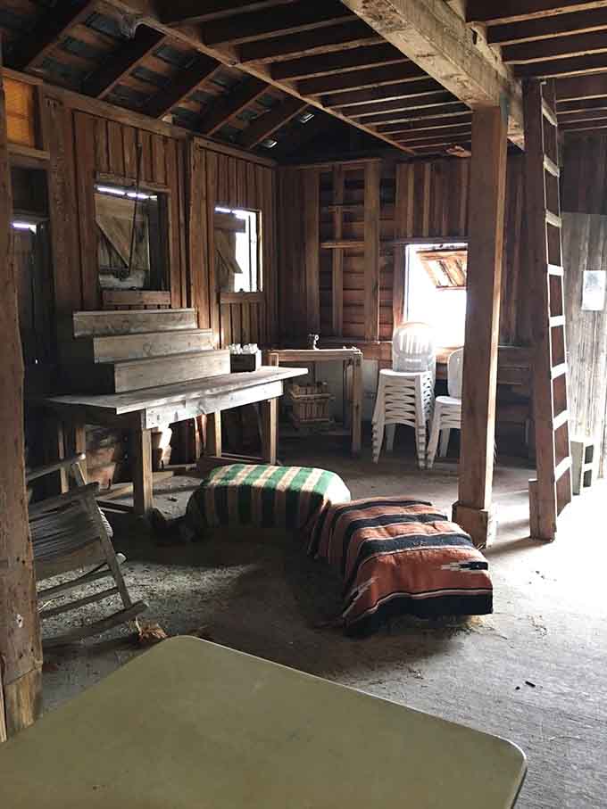 Step inside this rustic barn interior and you'll practically smell the history, along with the ghost of hay bales past.