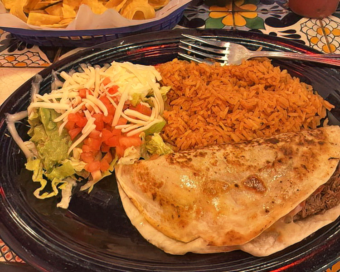 The Quesadilla Rellena proves that sometimes the simplest pleasures are the most satisfying. Cheese pull for days!