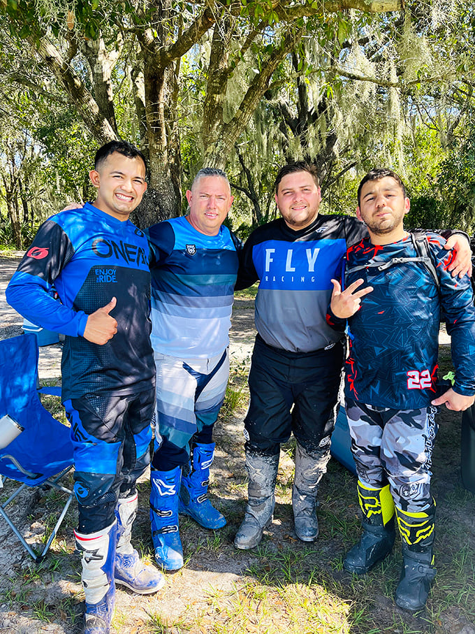 Trail companions in their natural habitat &ndash; these enthusiasts share more than just riding gear; they share stories that grow taller with each telling.