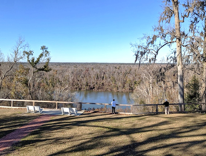 The river overlook terrace offers front-row seats to nature's greatest show &ndash; no tickets required, just comfortable shoes.
