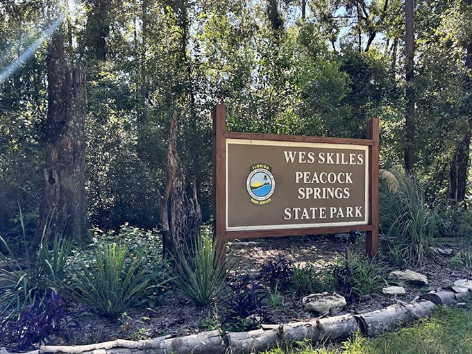 The welcoming sign to Florida's underwater wonderland &ndash; where admission buys you entry to both above and below ground attractions.