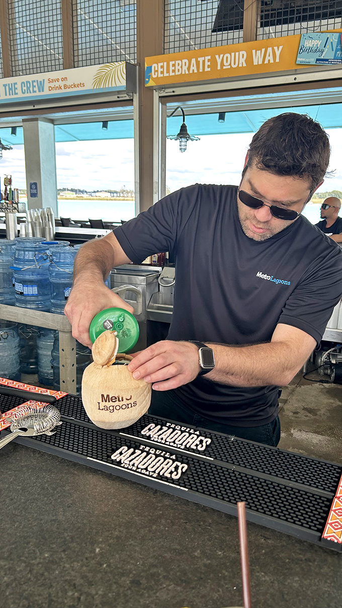 Nothing says "vacation mode activated" quite like sipping from a fresh coconut, expertly prepared by the lagoon's attentive staff.