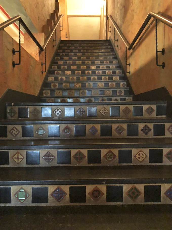 These aren't just stairs &ndash; they're a geometric work of art underfoot, leading patrons to the best seats in the house.