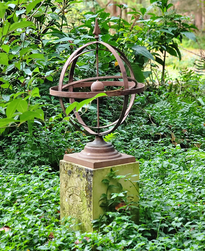 Celestial navigation: This armillary sphere stands as an artistic reminder of our place in the cosmos, science and beauty perfectly aligned.