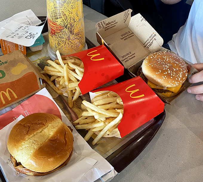 Classic McDonald's comfort meets quality presentation – these aren't just any burgers and fries, they're the gold standard.