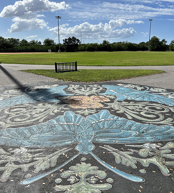 Sidewalk canvas: This vibrant chalk art transforms ordinary pavement into an unexpected burst of creativity &ndash; proof that Sheffield Park inspires expression at every turn.