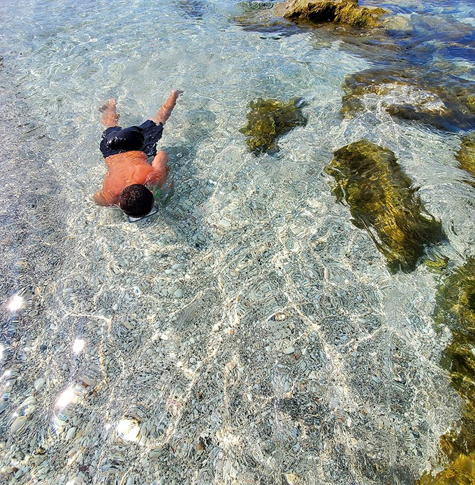 Crystal-clear waters reveal every detail of the sandy bottom &ndash; perfect conditions for spotting those elusive black triangular treasures.