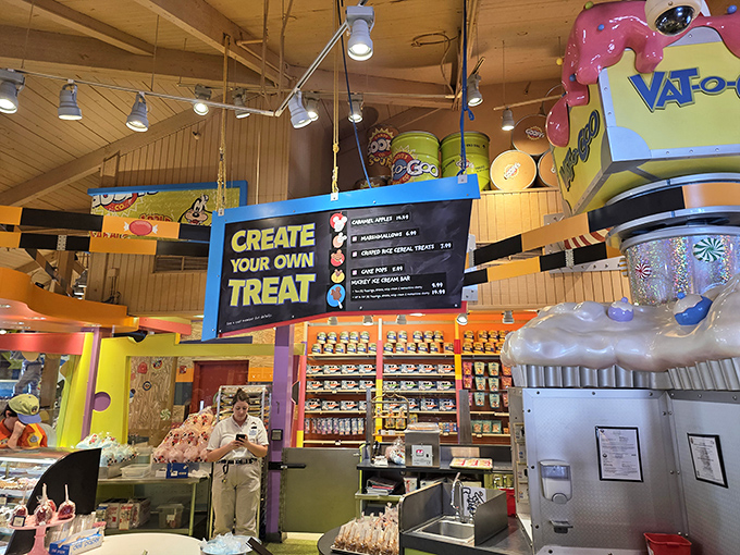 The "Create Your Own Treat" counter where indecision reaches new heights as customers contemplate endless sweet possibilities.