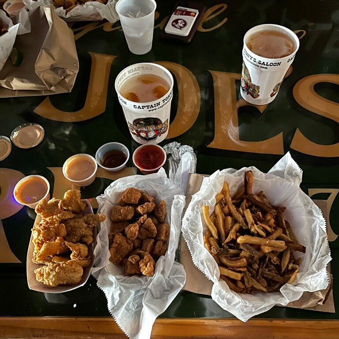 Fried goodness in three varieties &ndash; because one type of deep-fried deliciousness is never enough when you're two drinks in.