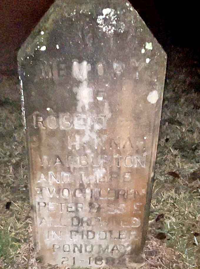 Weathered remembrance: This aged gravestone stands as a silent sentinel to lives long past – and perhaps not entirely departed.