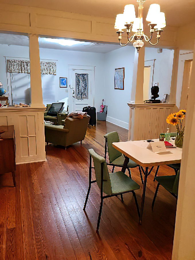 Inside, time stands still &ndash; hardwood floors and period-appropriate furnishings transport visitors back to Kerouac's era of spontaneous prose.