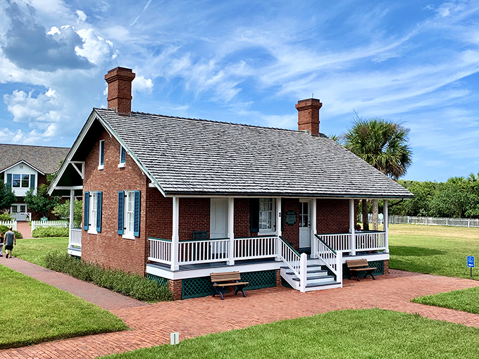 These charming brick cottages once housed the lighthouse keepers and their families, now restored to their 1890s glory minus the mosquitoes and isolation.