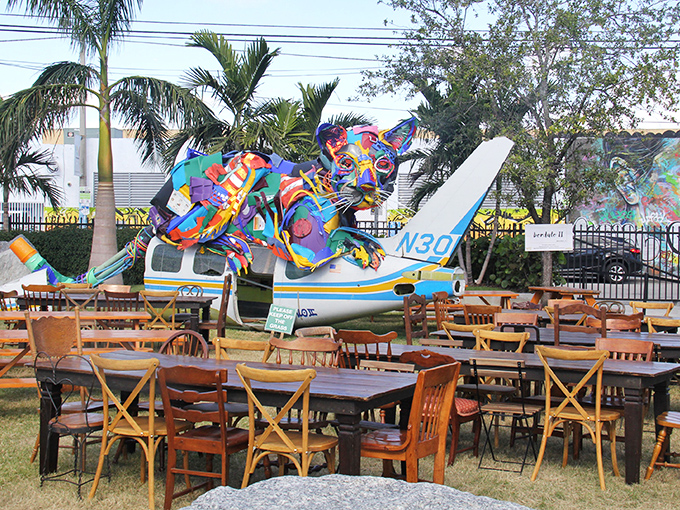 Take a load off at these outdoor tables, where lunch comes with a side of artistic inspiration and people-watching opportunities.