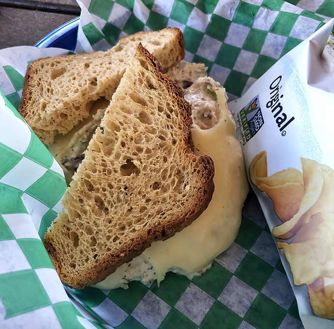 Gluten-free doesn't mean pleasure-free, as this tuna melt proves with its perfect balance of crispy exterior and creamy filling.