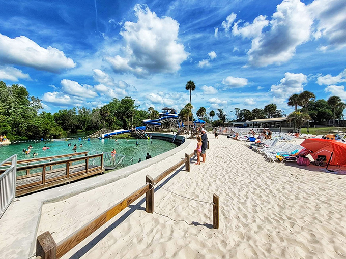 This isn't imported from the Caribbean&mdash;Weeki Wachee's natural white sand beach is pure Florida magic without the passport.