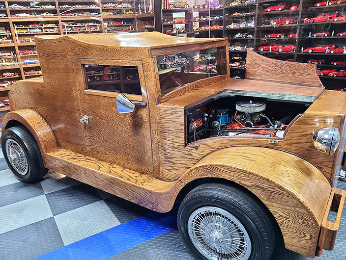 Who wood've thought? This spectacular wooden vehicle showcases craftsmanship so fine it belongs in a furniture museum too!