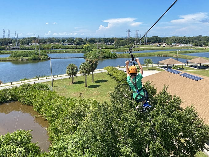That magical moment between terror and triumph, when you realize you're actually flying over Florida's waterways like some sort of casual superhero on vacation.
