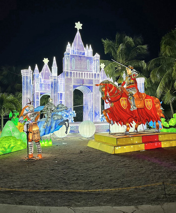 Medieval-themed displays add unexpected historical elements to this wildlife adventure park.