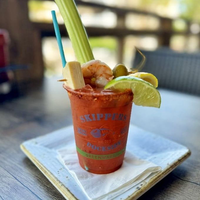 Not just a drink, but an experience &ndash; this Bloody Mary comes armed with enough garnishes to qualify as an appetizer.