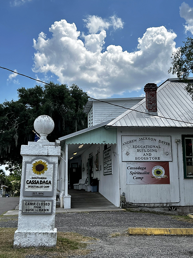 The Andrew Jackson Davis Educational Building serves as Cassadaga's intellectual center, where shelves groan under the weight of metaphysical literature and crystals catch the Florida sunlight.