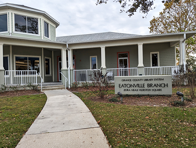 The Eatonville Branch Library combines historic charm with modern purpose, continuing Zora's legacy of storytelling in architectural form.
