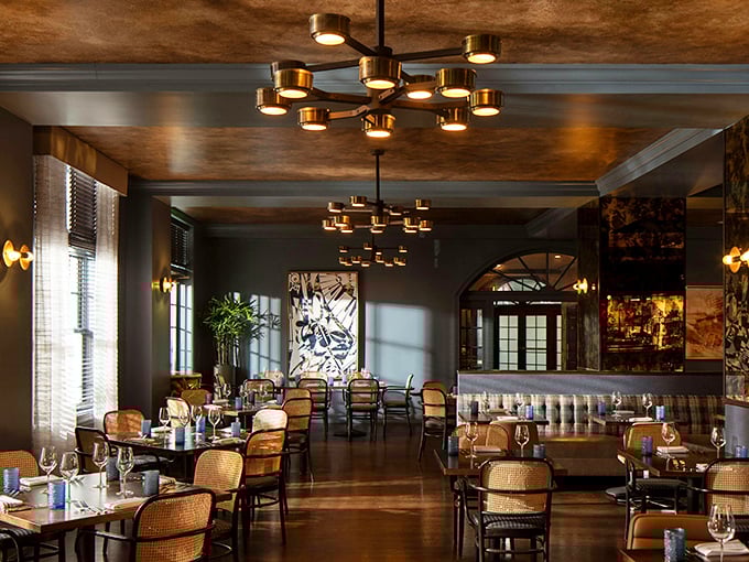 HEW's dining room balances historic charm with contemporary comfort, setting the stage for locally-inspired culinary adventures.